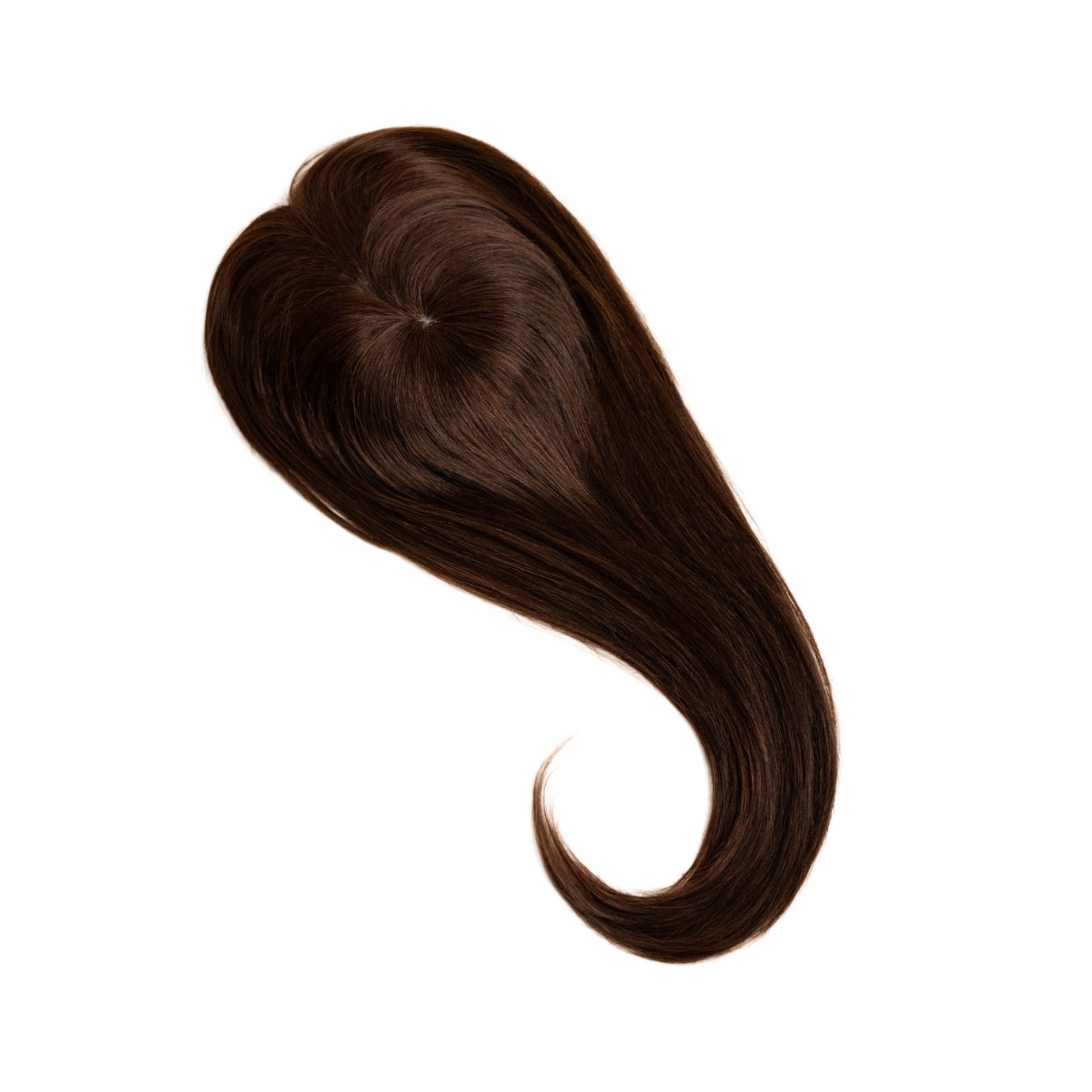 5"x6" Mono Human Hair Topper with Bangs 12" Chocolate Brown